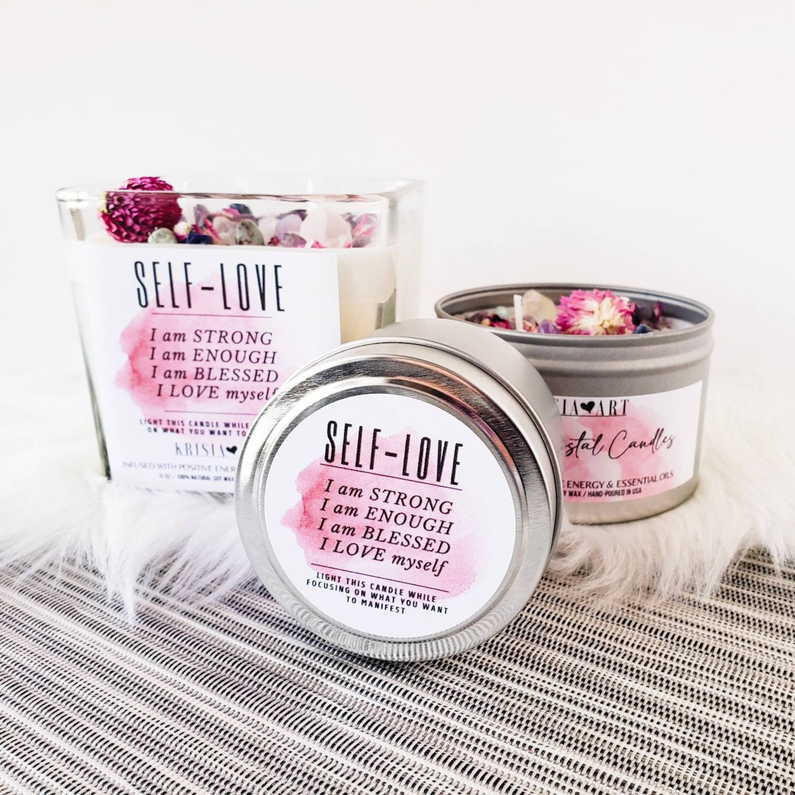 SELF-LOVE Candle for Self Care. Candle for Well Being, Positive Energy ...