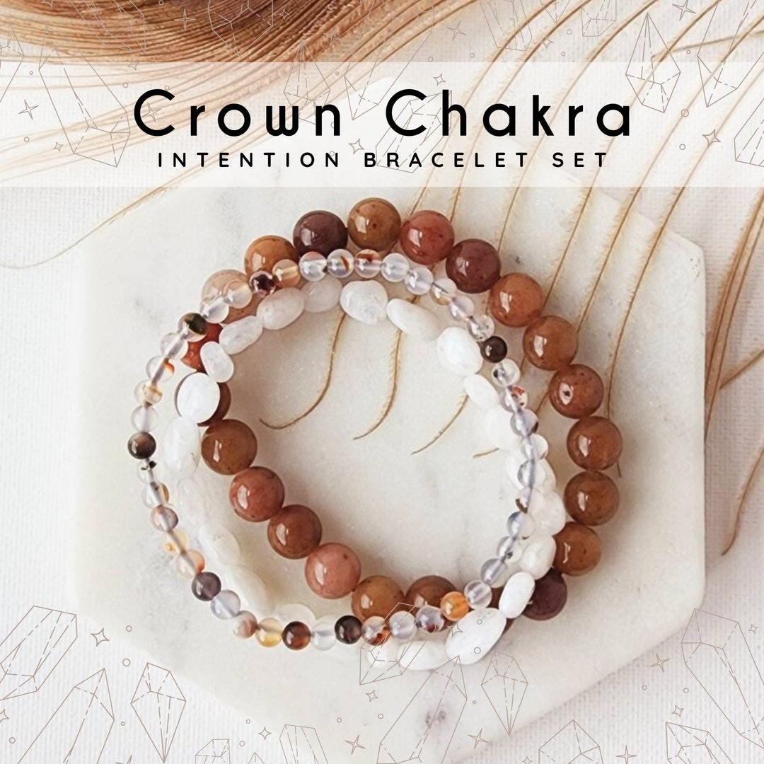 CROWN CHAKRA Bracelet Set for Chakra Balancing, Alignment, Aura Healing ...