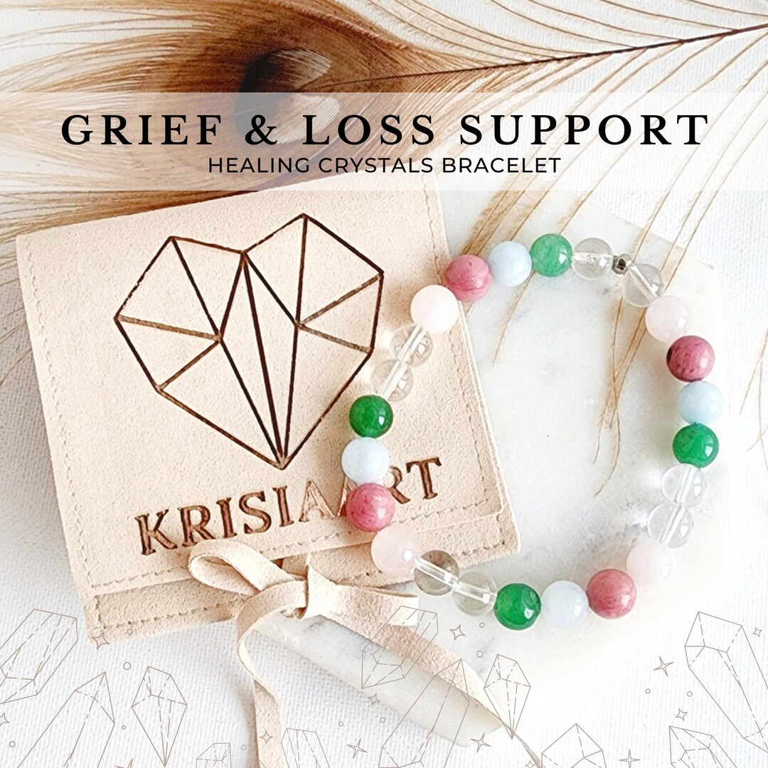 8mm LOSS & GRIEF Crystal Bracelet for Breakup and Comforting. Healing ...