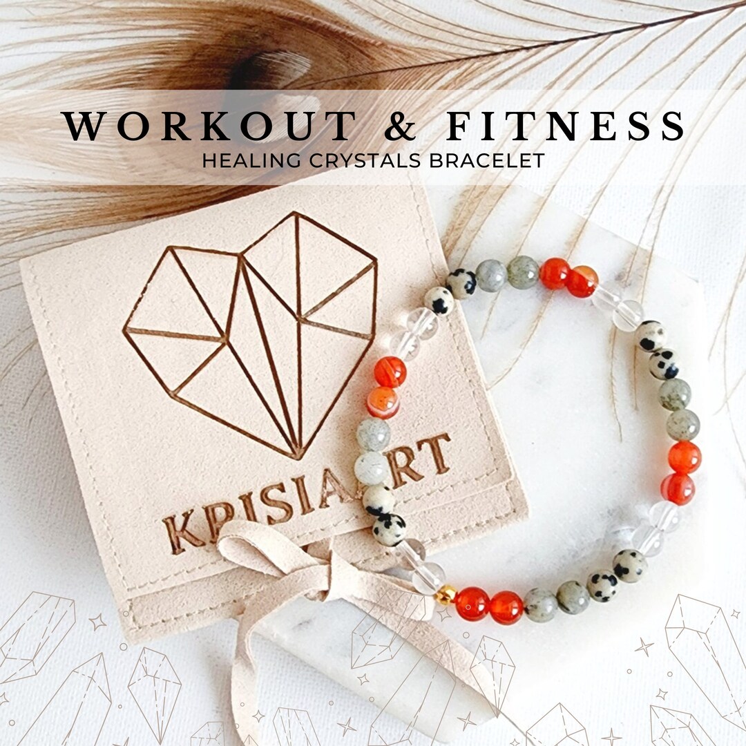6mm WORKOUT & FITNESS Crystal Bracelet for Motivation to Stay Fit ...