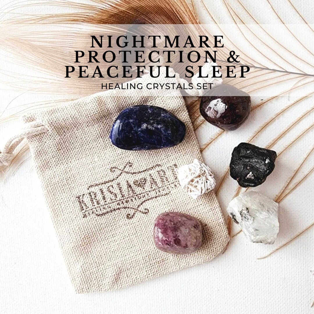 NIGHTMARES PROTECTION Crystal Set for Peaceful Sleep and Good Dreams ...