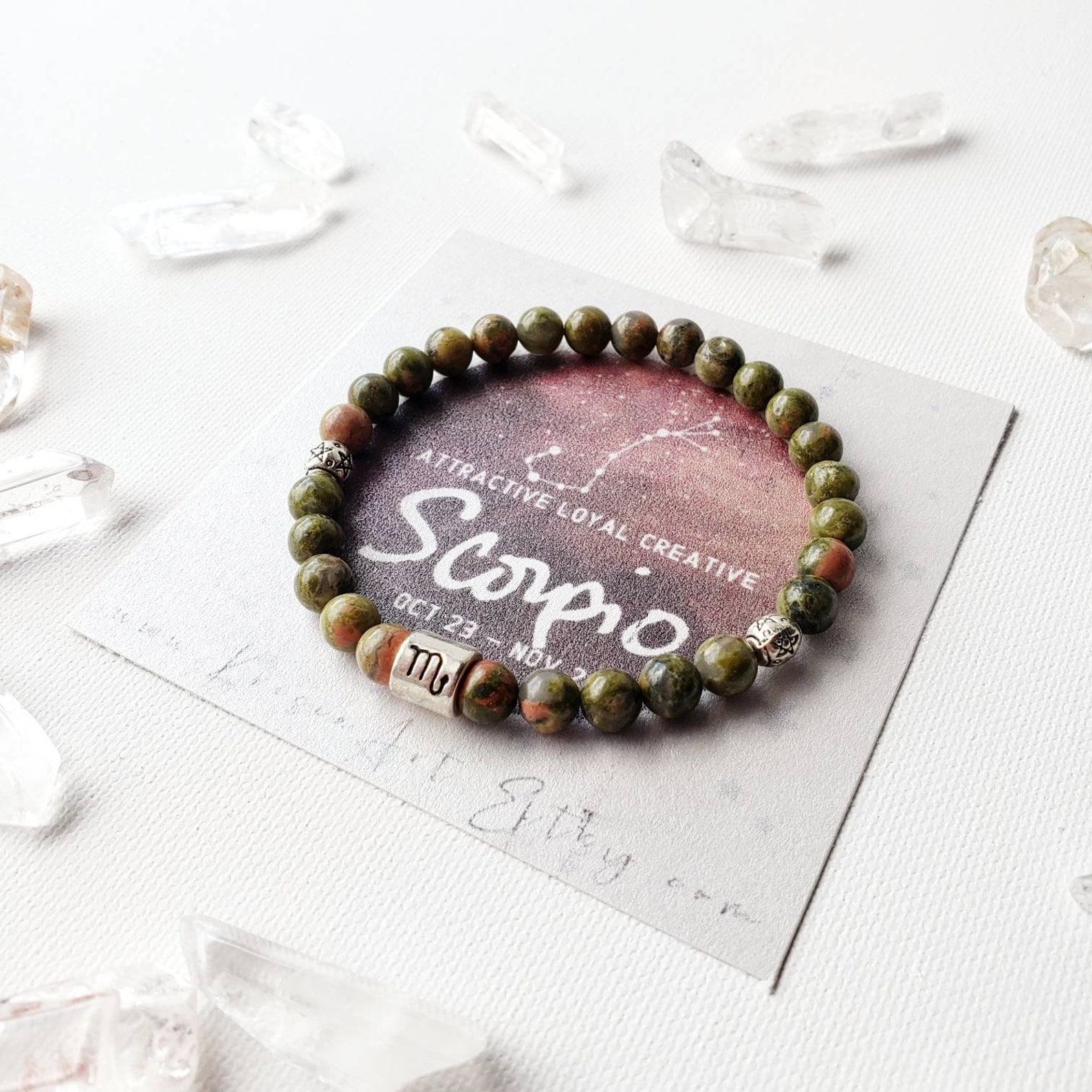 SCORPIO Bracelet November Birthstone Beaded Bracelets for Women Healing ...