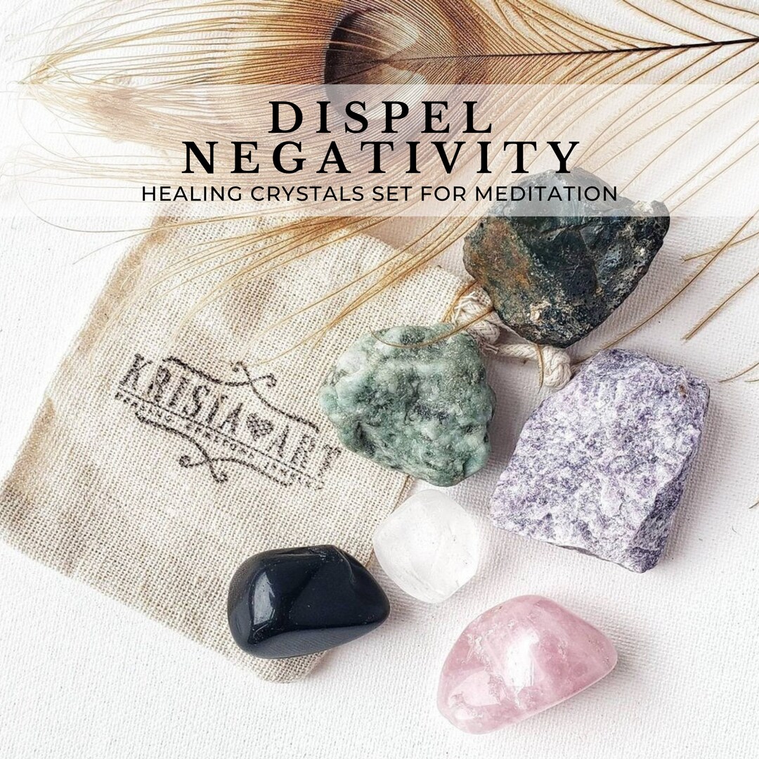 DISPEL NEGATIVITY Crystal Set for Negative Energy Removal & Protection ...