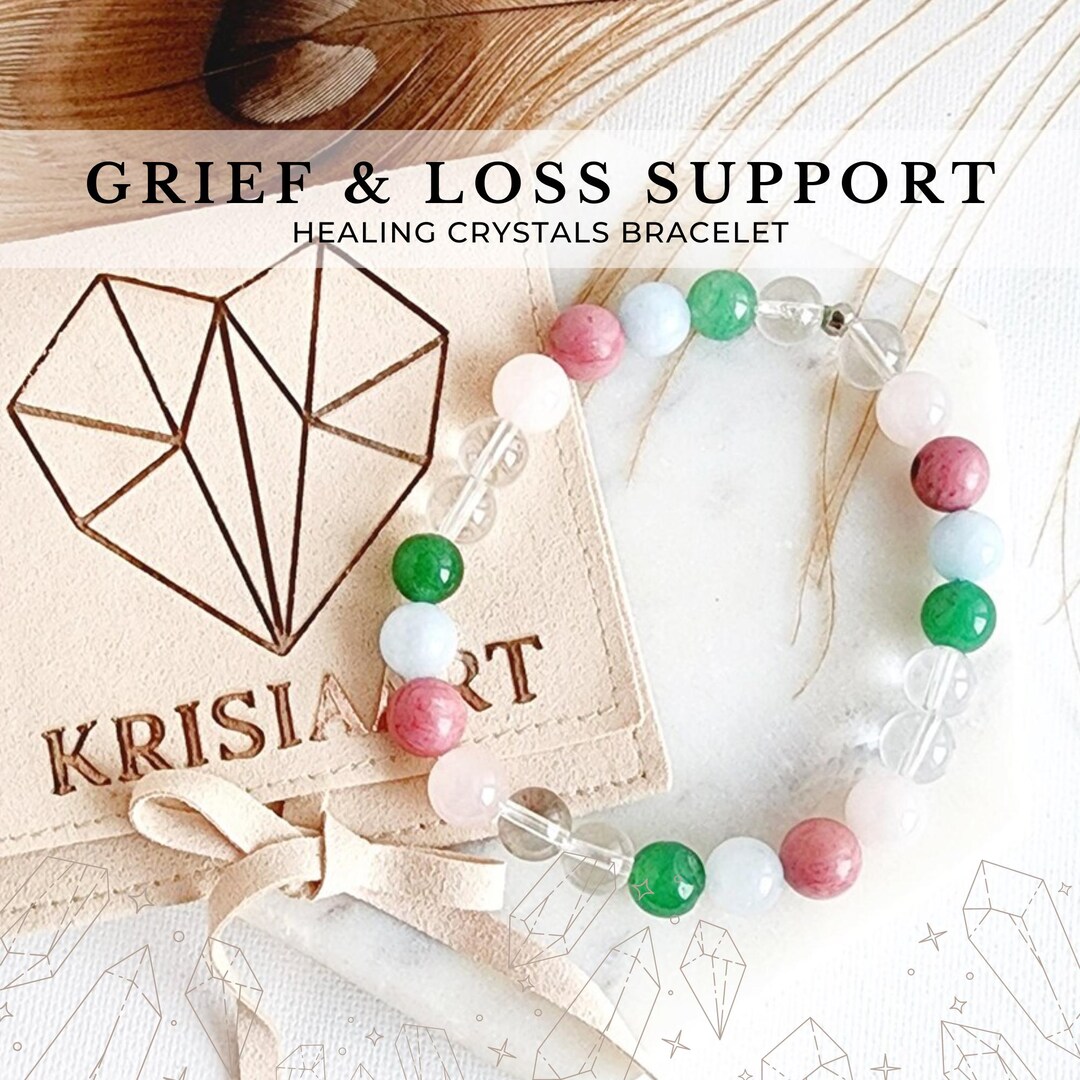 8mm LOSS & GRIEF Crystal Bracelet for Breakup and Comforting. Healing ...