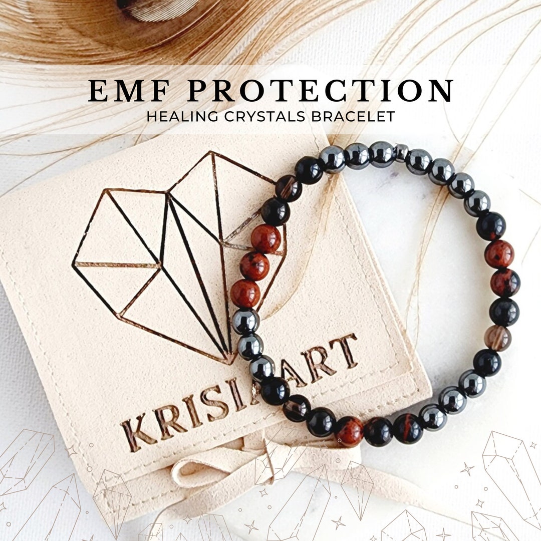 6mm EMF PROTECTION Crystal Bracelet Electromagnetic Frequencies Shield ...