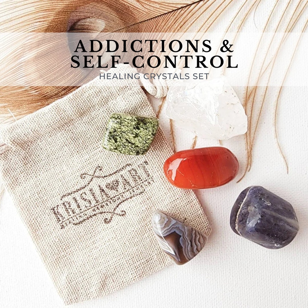 ADDICTIONS & SELF-CONTROL Crystal Set for Emotional Mental Spiritual ...