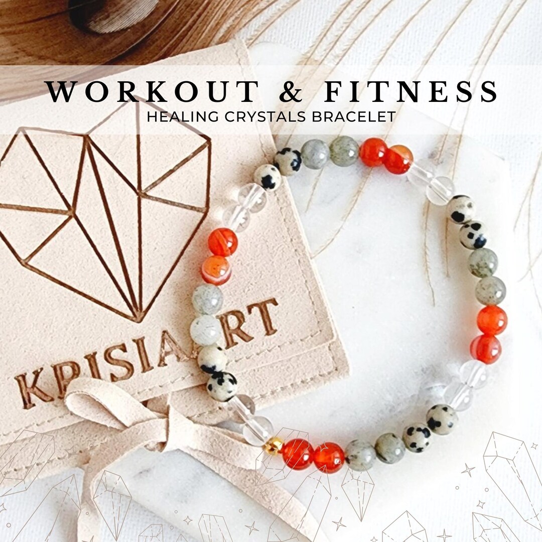 6mm WORKOUT & FITNESS Crystal Bracelet for Motivation to Stay Fit ...