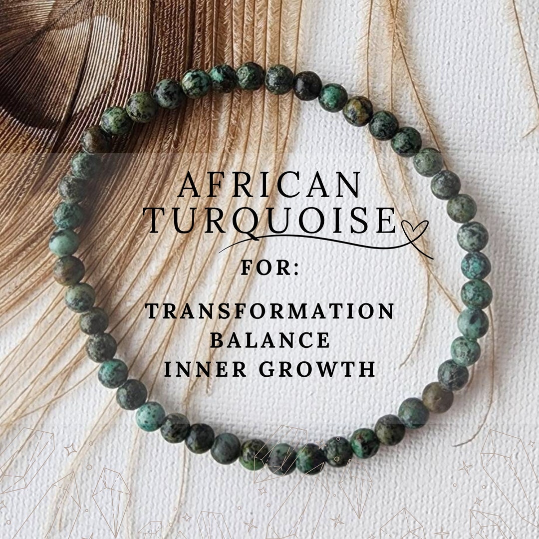 4mm AFRICAN TURQUOISE Bracelet for Self-discovery Spiritual Growth ...