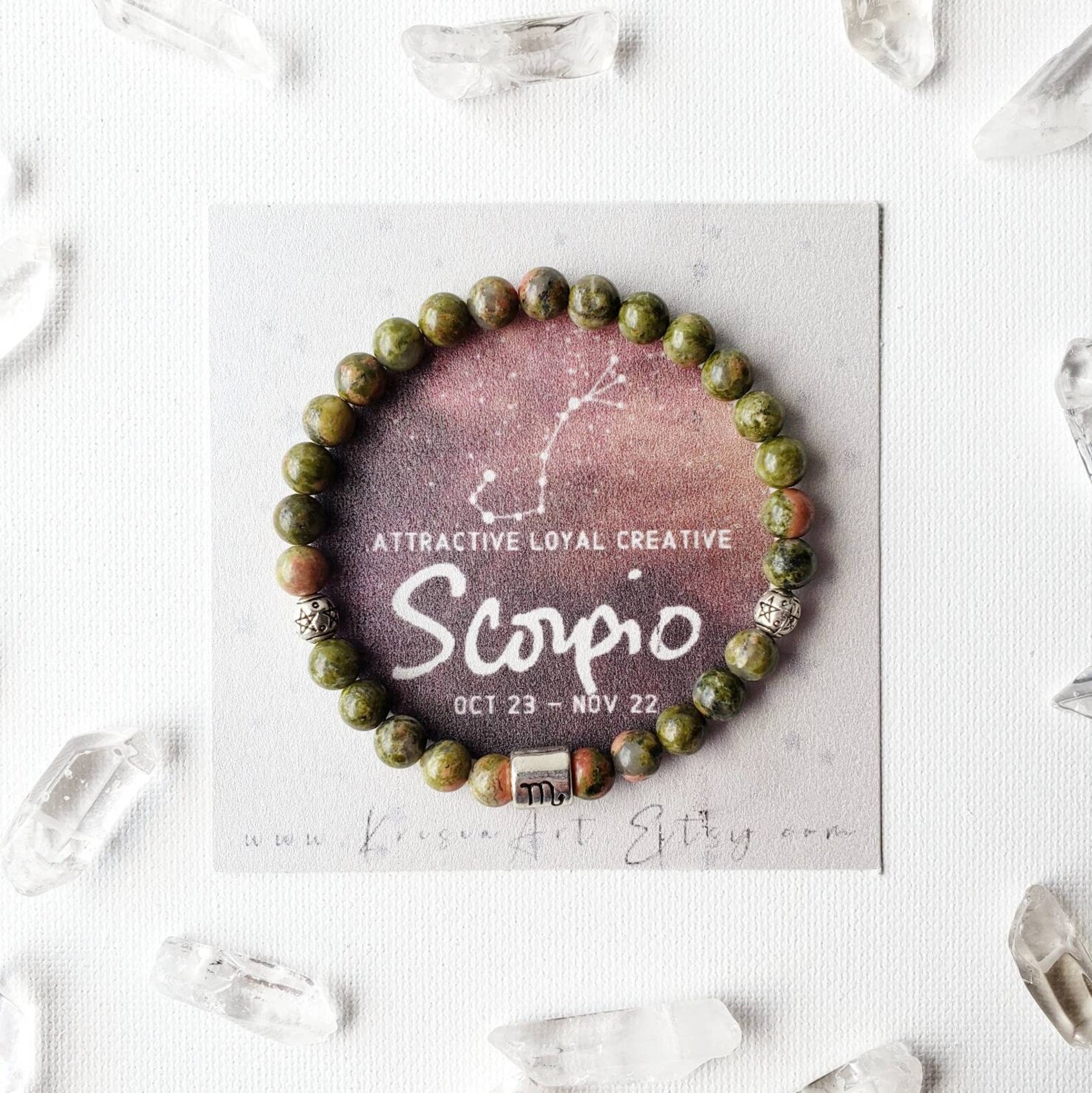 SCORPIO Bracelet November Birthstone Beaded Bracelets for Women Healing ...