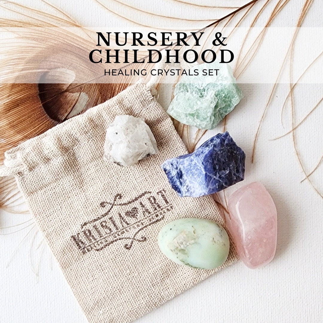 NURSERY & CHILDHOOD Crystal Set for Calming, Protection, Better Sleep ...