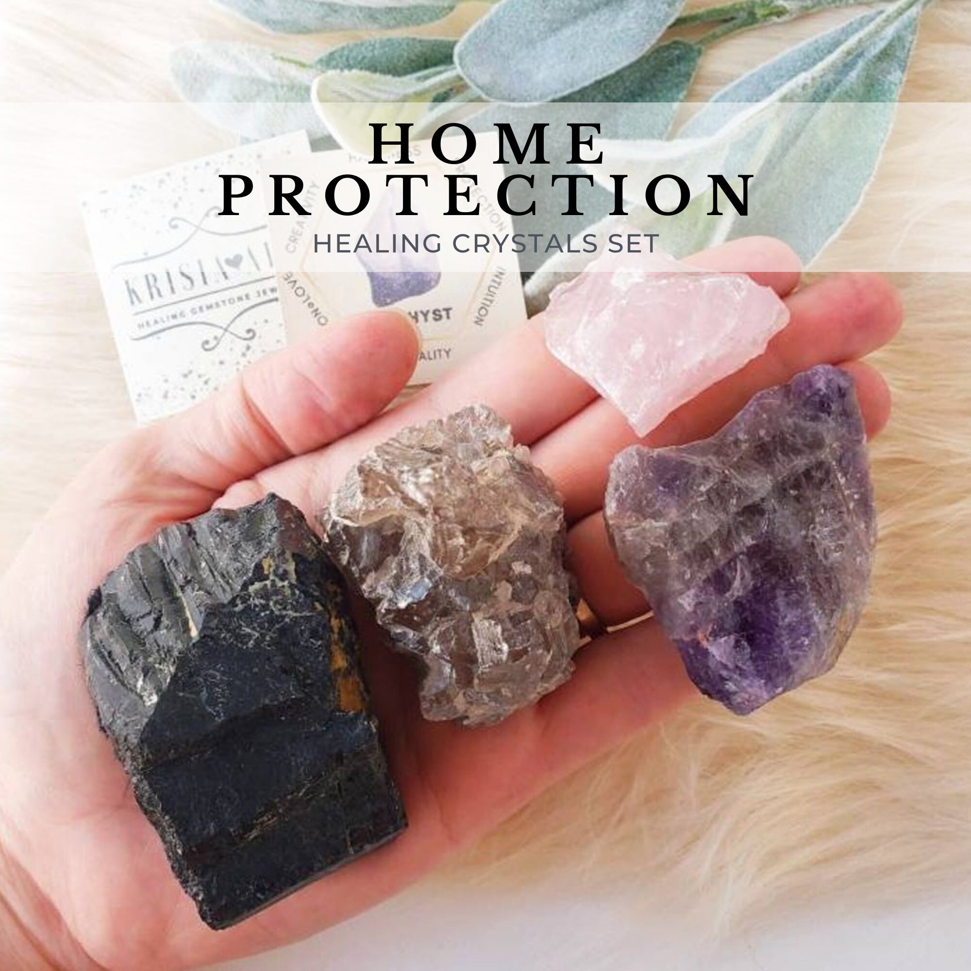HOME PROTECTION Crystal Set for Negative Energy Removal | Etsy