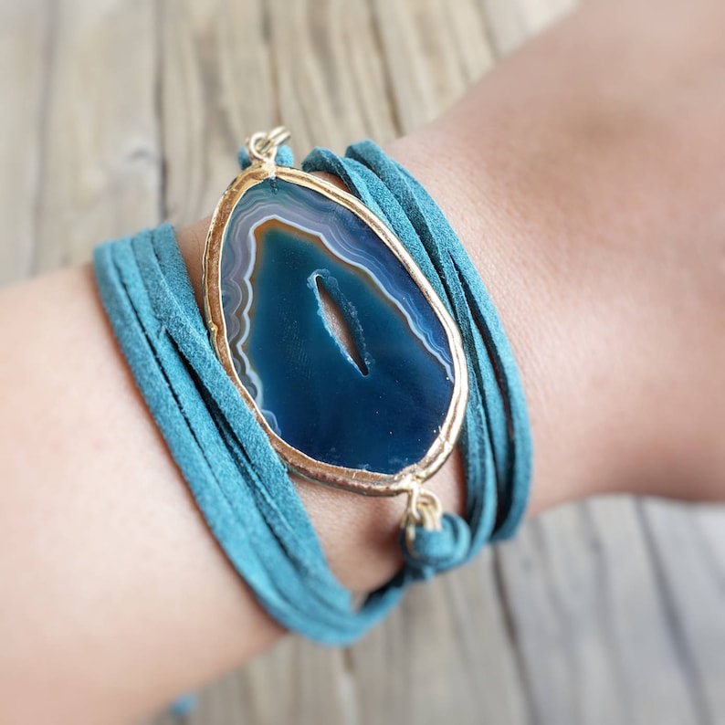 Boho Wrap Bracelet Turquoise Wrap Bracelet Agate Wrap - Etsy