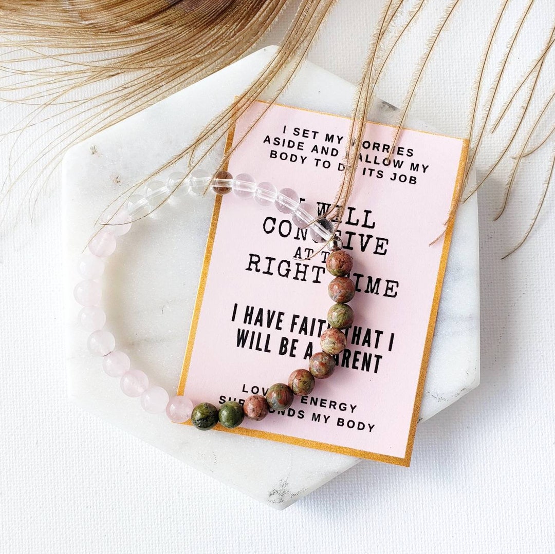 FERTILITY Bracelet Gift for Pregnancy Fertility Crystals IVF Bracelet ...