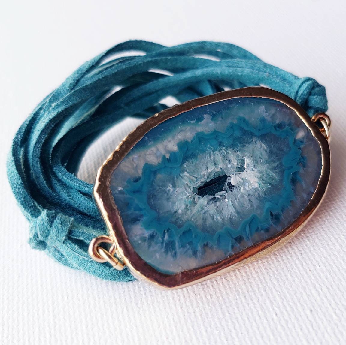 Boho Wrap Bracelet Turquoise Wrap Bracelet Agate Wrap | Etsy