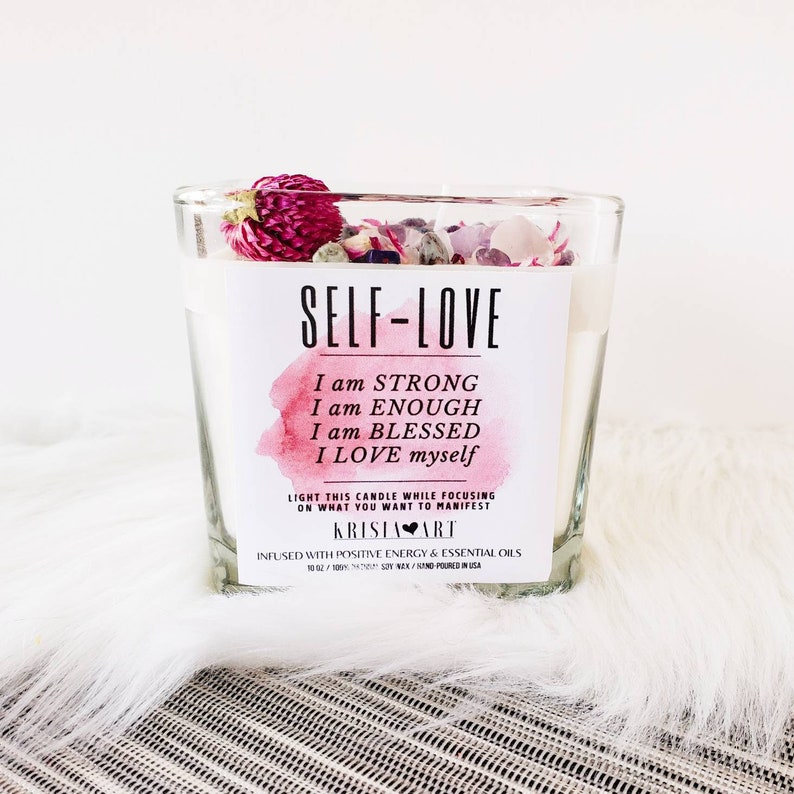 SELF-LOVE Candle for Self Care. Candle for Well Being, Positive Energy ...
