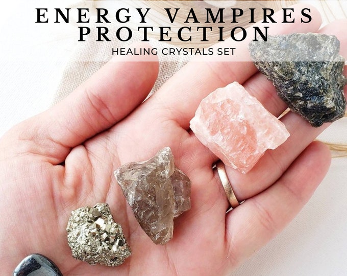 ENERGY VAMPIRE Protection Crystals Set, Aura & Empath Protection Shield ...