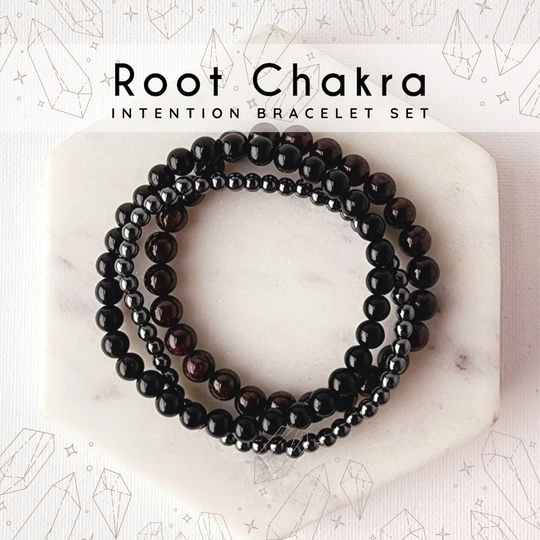 ROOT CHAKRA Bracelet Set for Chakra Balancing, Alignment, Aura Healing. Meditation Yoga Zen ...