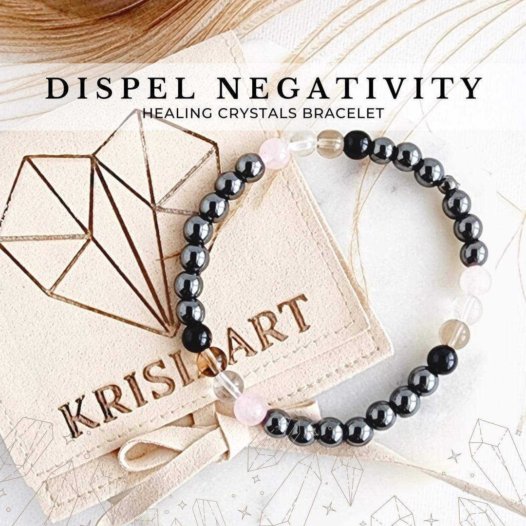 6mm DISPEL NEGATIVITY Crystal Bracelet for Negative Energy Removal ...
