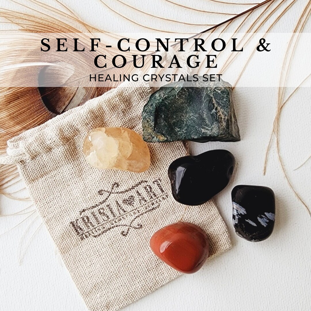 SELF-CONTROL & COURAGE Crystal Set for Achieving Goals, Focus and ...
