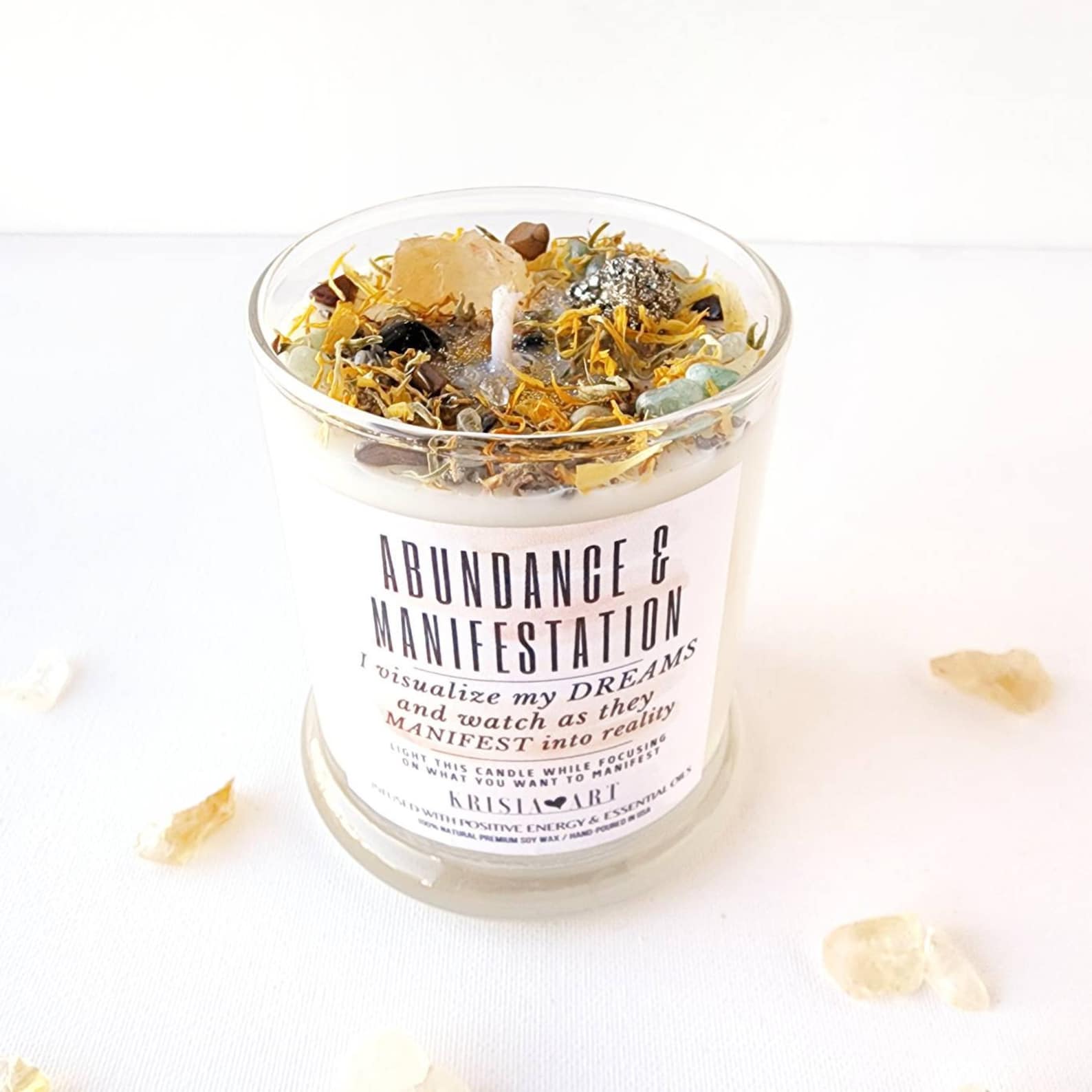 ABUNDANCE Intention Candle for Attraction and Manifestation. - Etsy