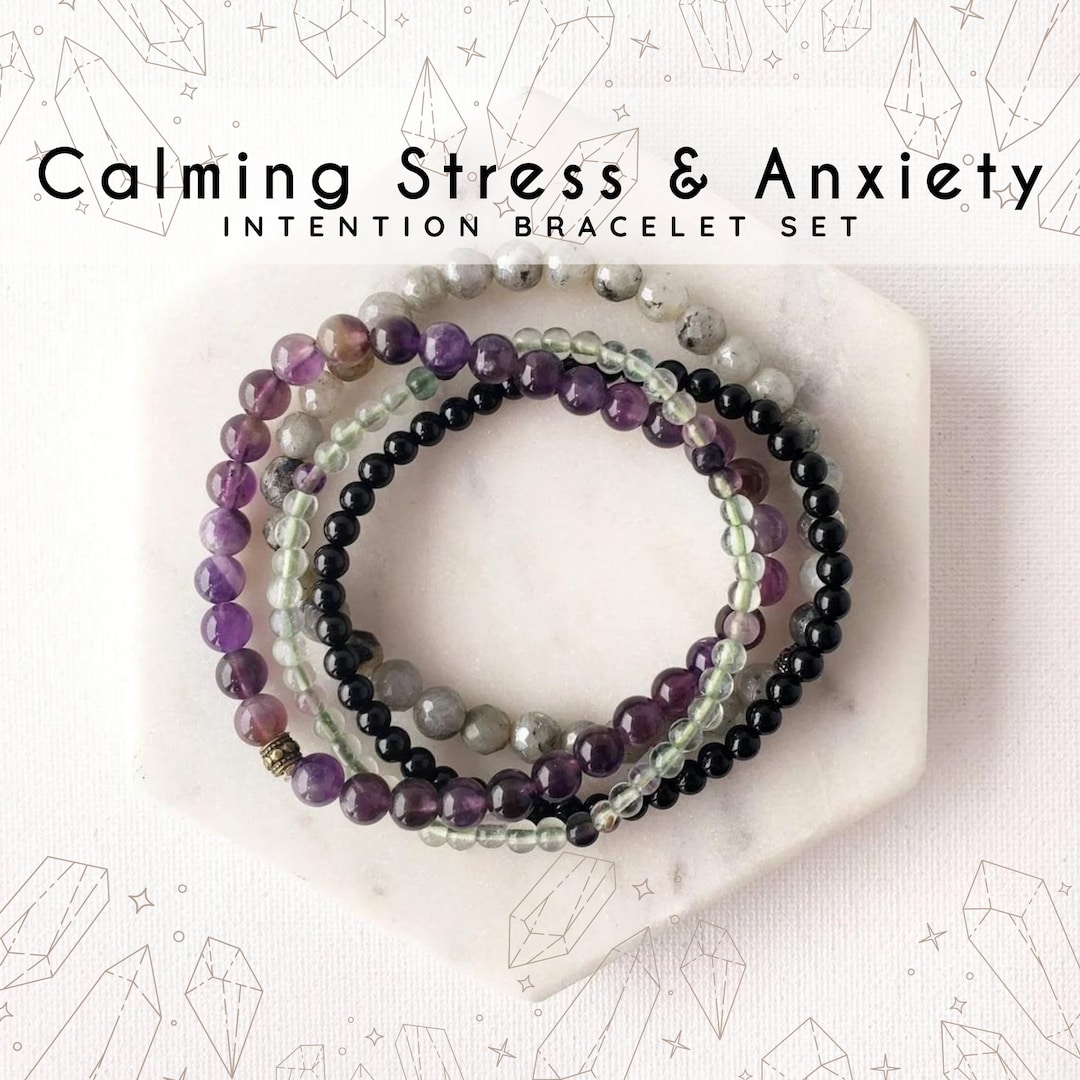CALMING STRESS & ANXIETY Relief Bracelet Set for Mental Health Balance ...