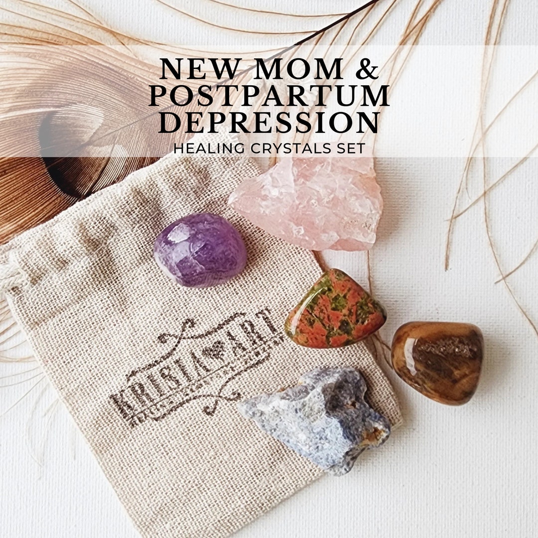 NEW MOM & POSTPARTUM Depression Crystal Set for Emotional Support Love ...