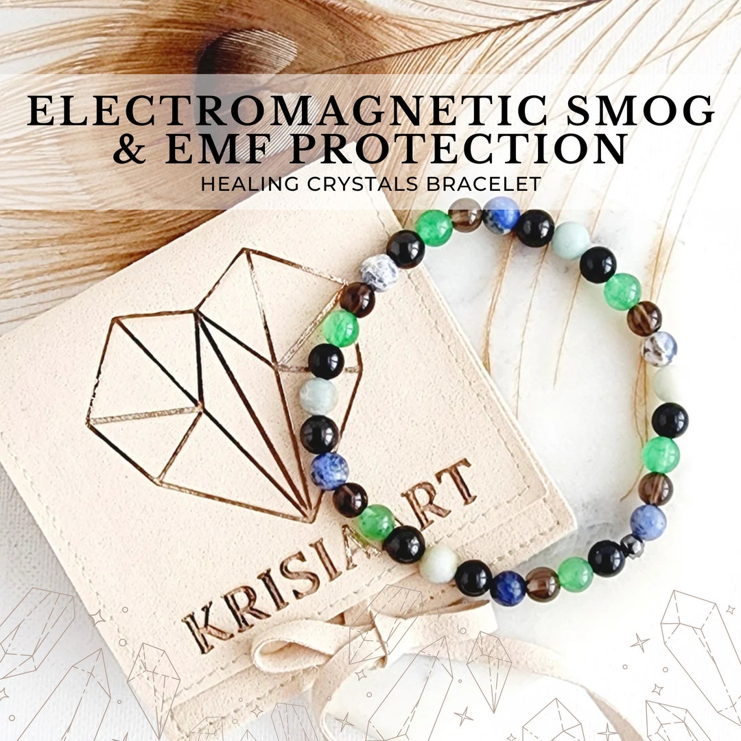 6mm ELECTROMAGNETIC SMOG Bracelet EMF Shield Bracelets Crystal Energy ...