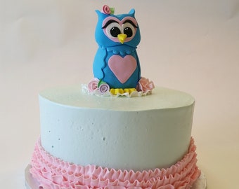 Owl Cake Toppers, Fondant Cake Toppers, Cake Decoration, Cake Topper ...