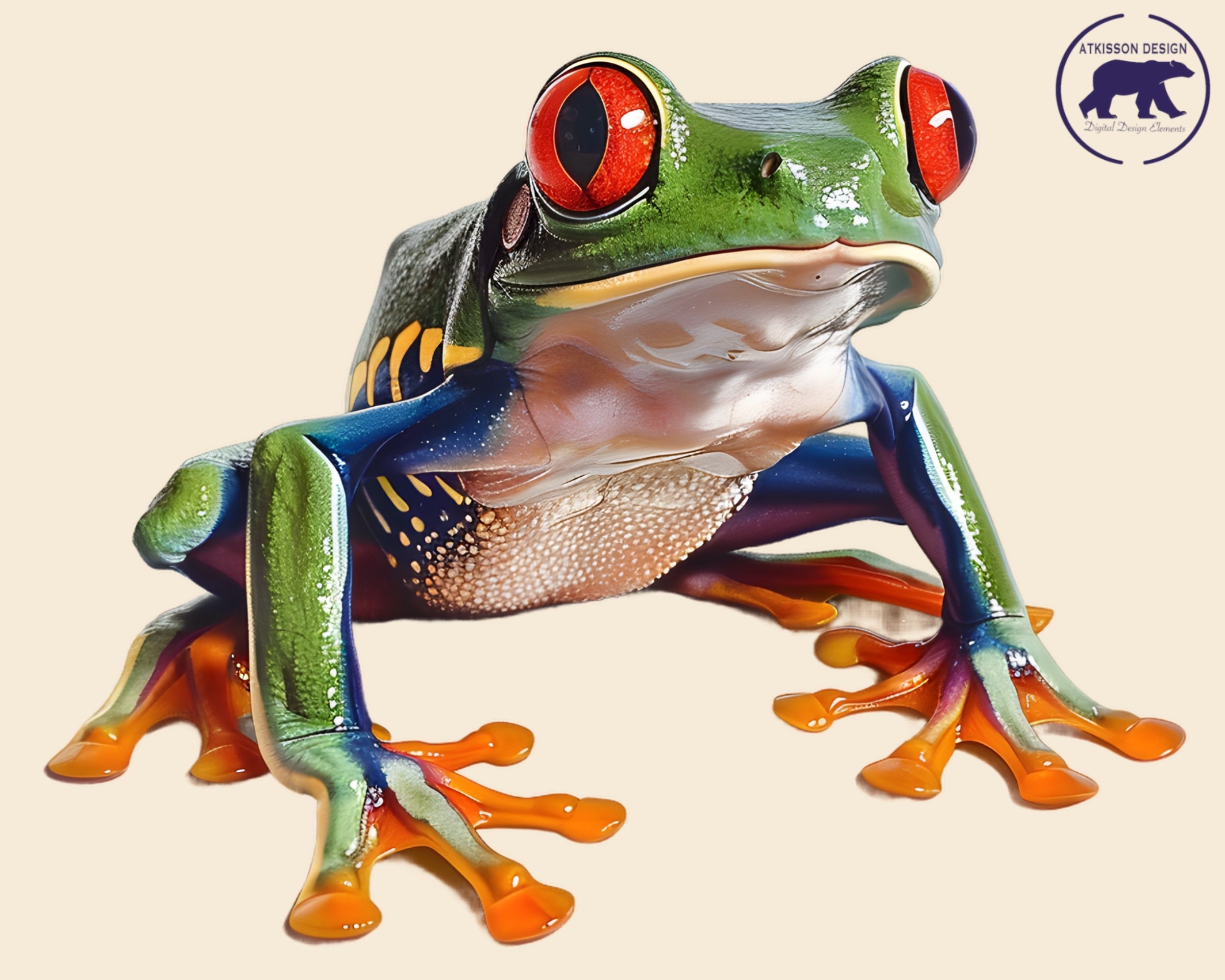 Frog Clipart Red-eyed Tree Frog Artistic PNG Tree Frogs SVG Vector ...