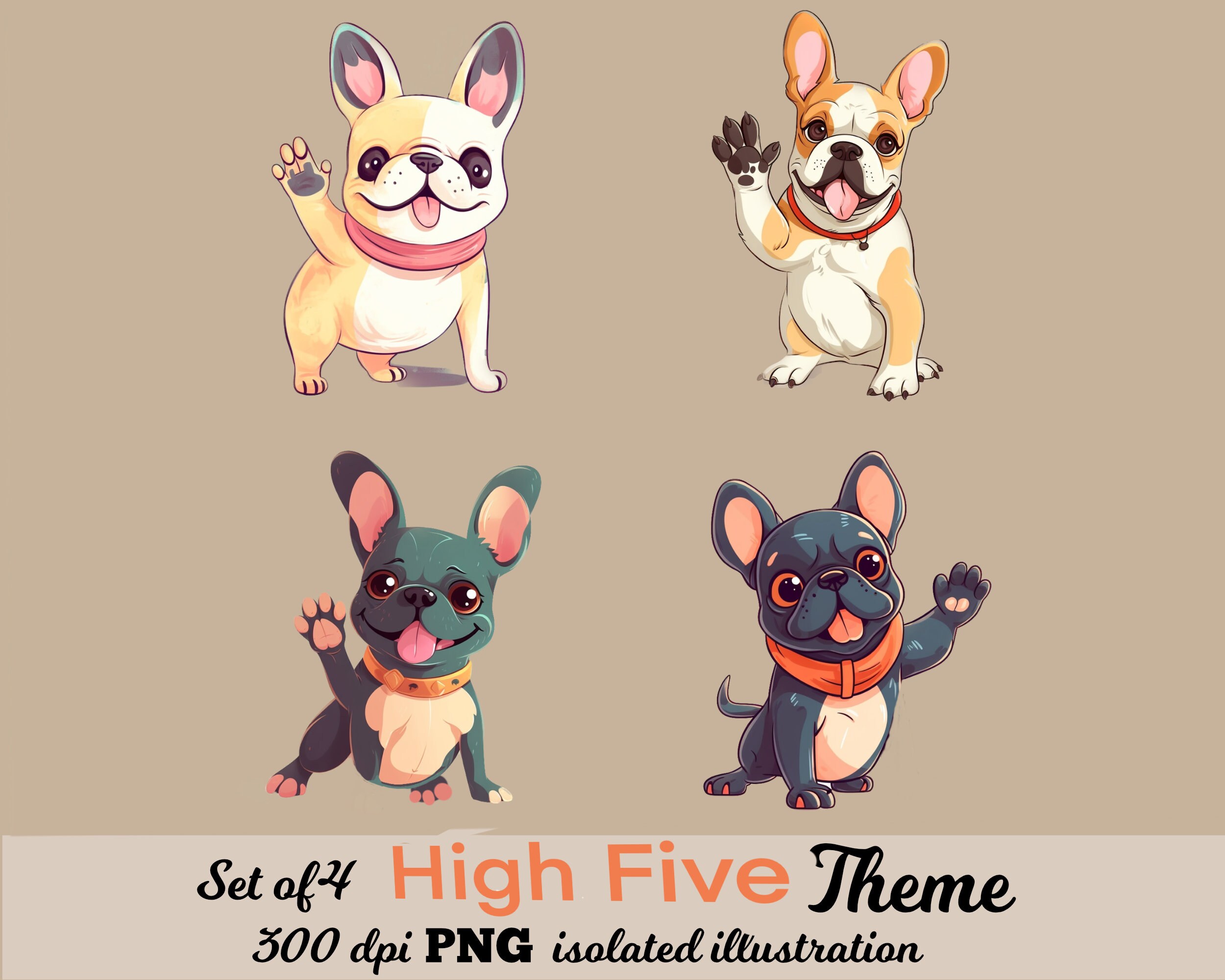 High Five Animals Cartoon