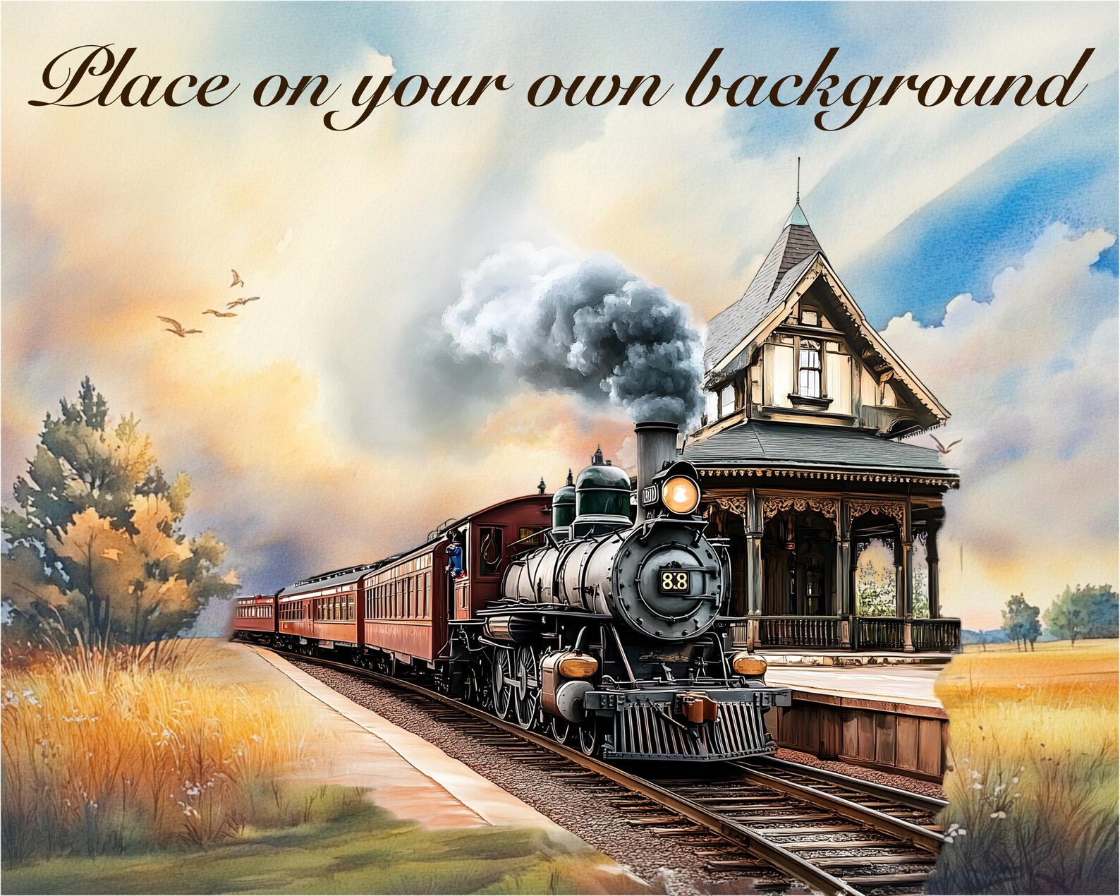 Train Clipart Railroad Clip Art PNG Steam Locomotive Vector Graphic SVG ...