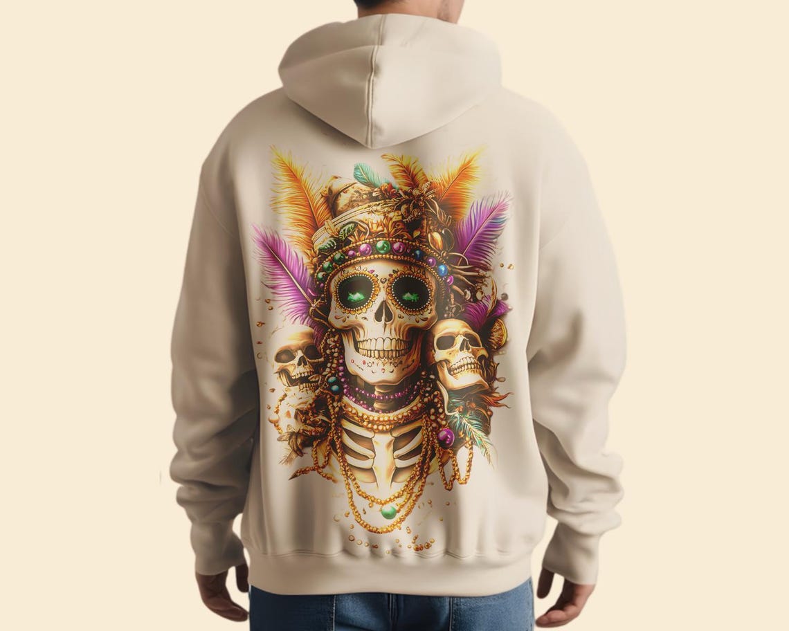 Mardi Gras Voodoo Queen PNG Sublimation Design Gold Skulls PNG Feathers ...