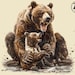 PNG Mother Bear and Cubs Clipart Baby Bears High Resolution 300 Dpi ...