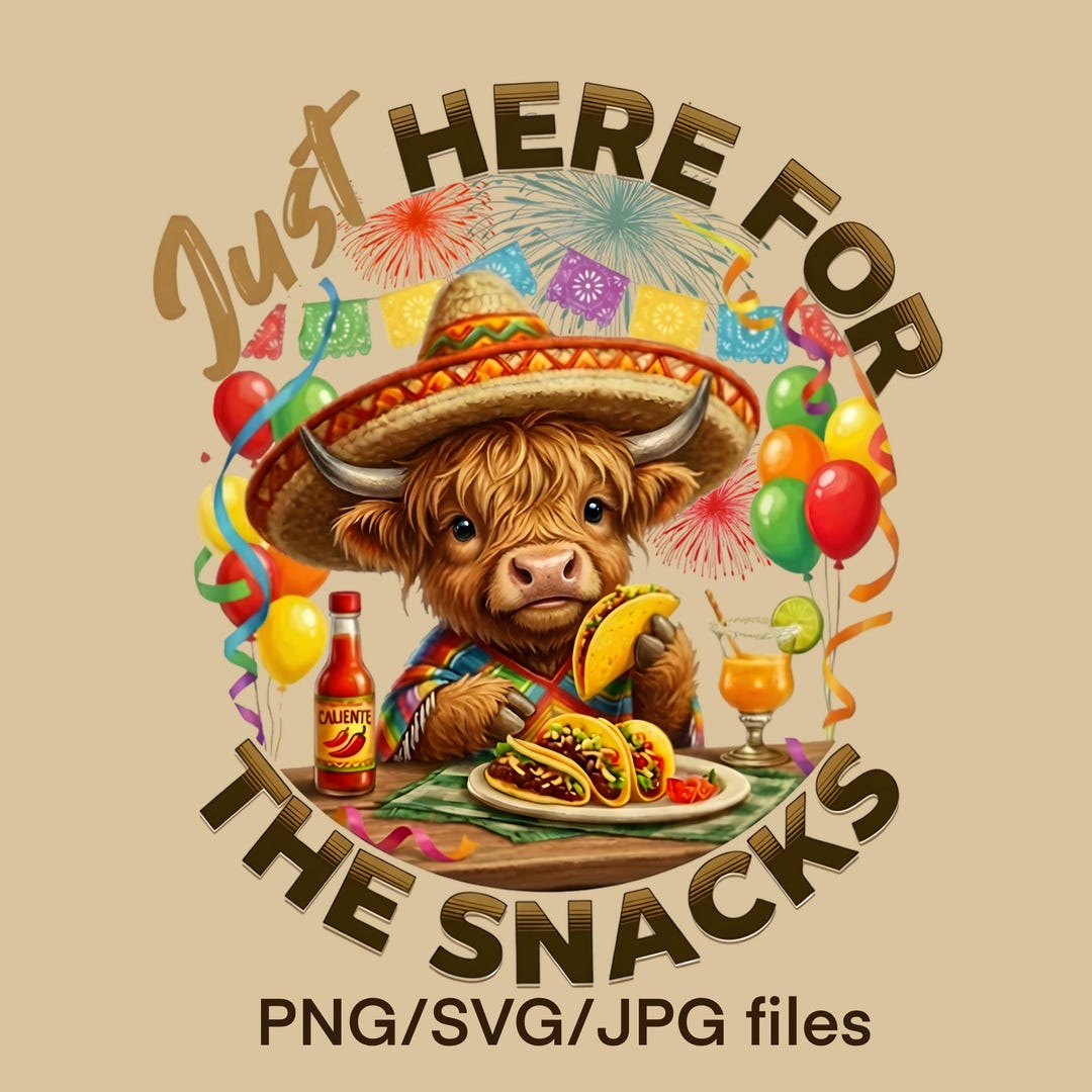 Cinco De Mayo Highland Cow PNG, Mexican Fiesta Design, Cartoon for ...