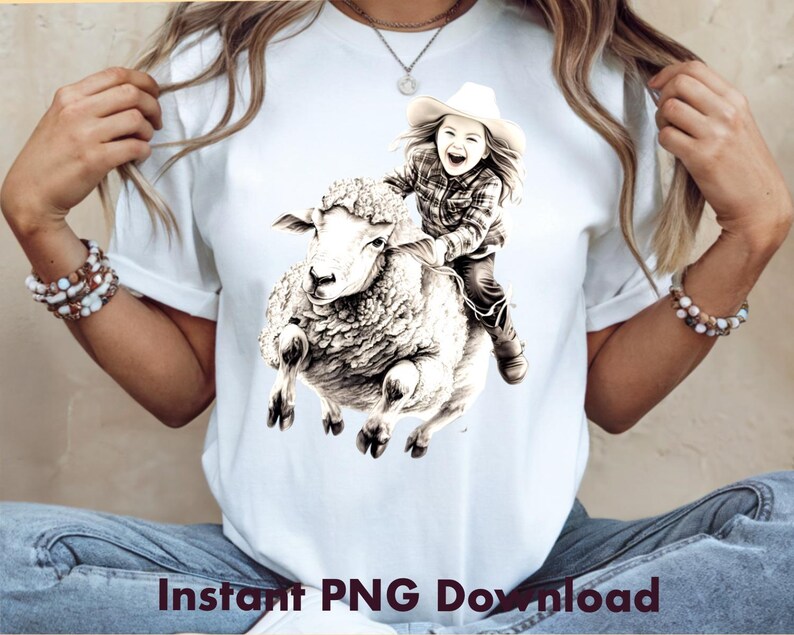 Kids Rodeo Event PNG Sublimation Design Mutton Busting Vector Clipart ...