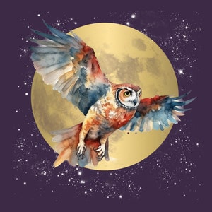 Owl and Moon Celestial Clipart Crescent Moon PNG Star Images Full Moon ...