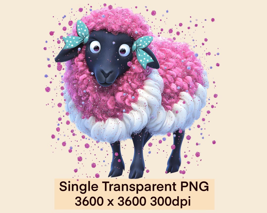 3d Pink Sheep Clipart 3D Cartoon Sheep Image PNG Coquette Bows Clip Art ...