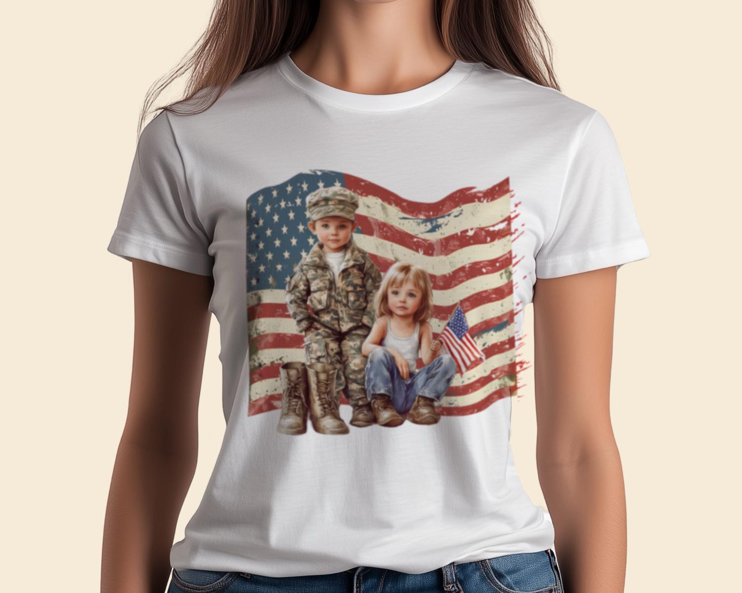 Military Child Month PNG Sublimation Design American Flag Clipart ...