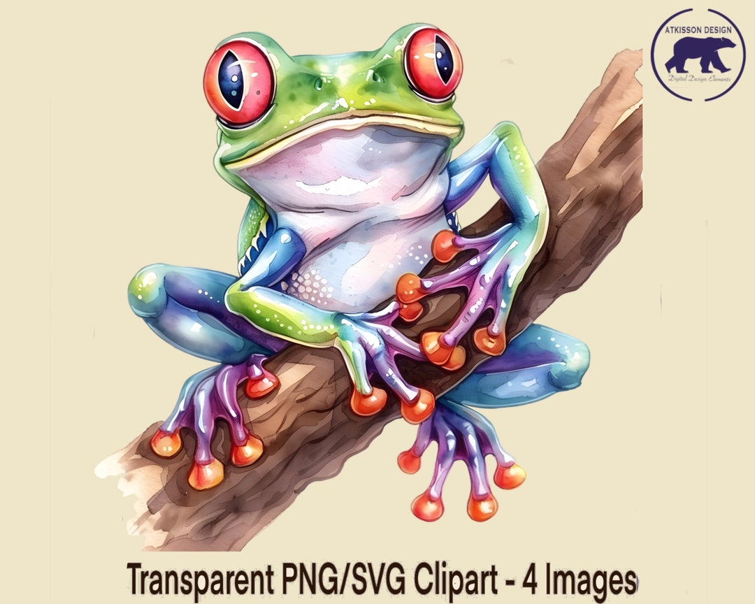 Frog Clipart Red-eyed Tree Frog Artistic PNG Tree Frogs SVG Vector ...