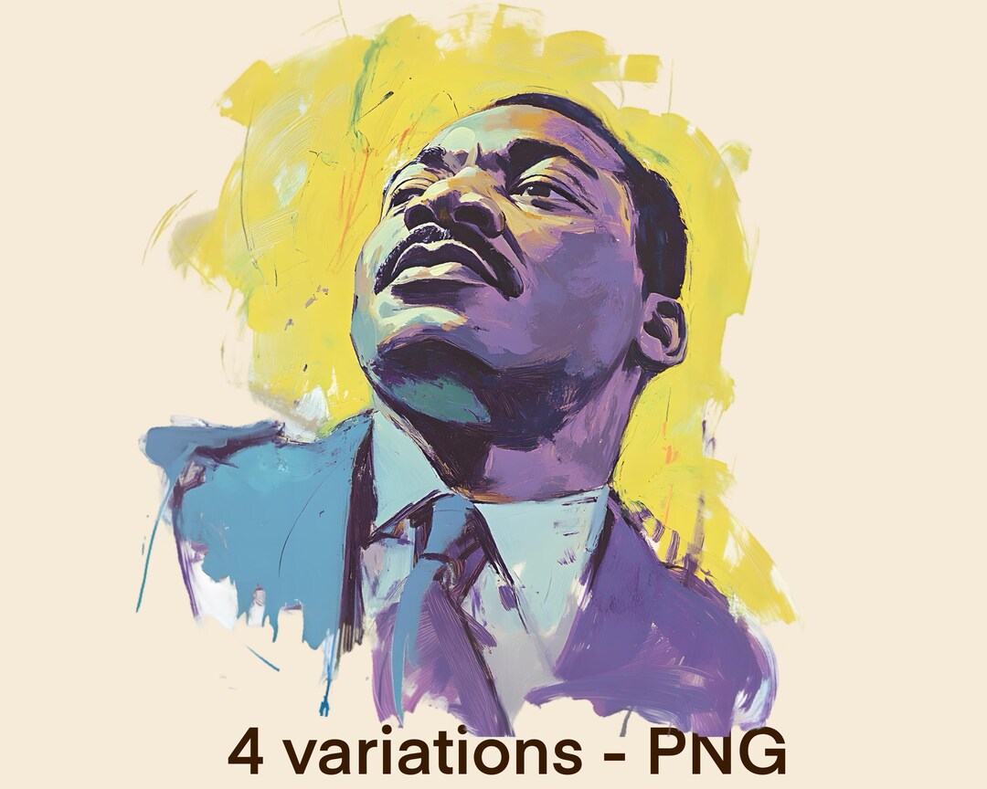 Martin Luther King Jr. PNG Portrait Artistic Civil Rights High ...
