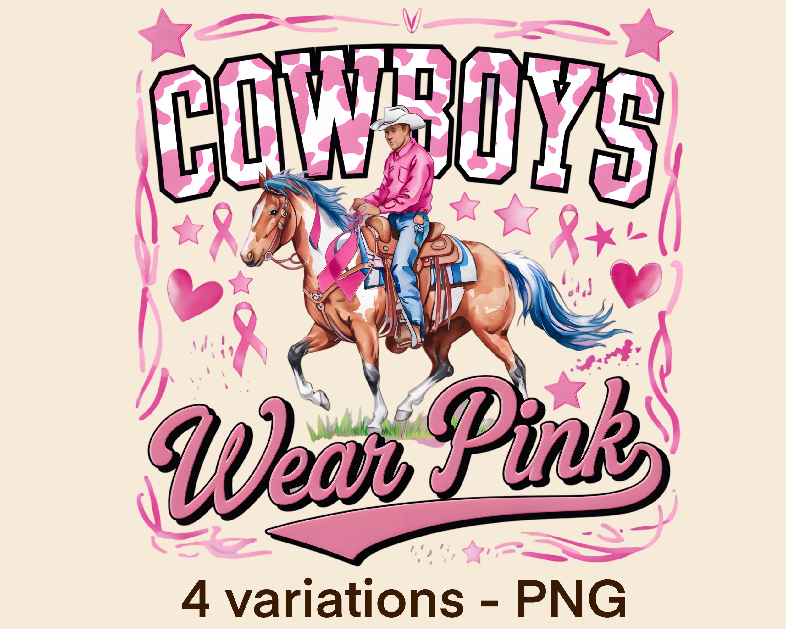 Breast Cancer Cowboy PNG Awareness Sublimation Design Download Pink ...