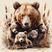 PNG Mother Bear and Cubs Clipart Baby Bears High Resolution 300 Dpi ...
