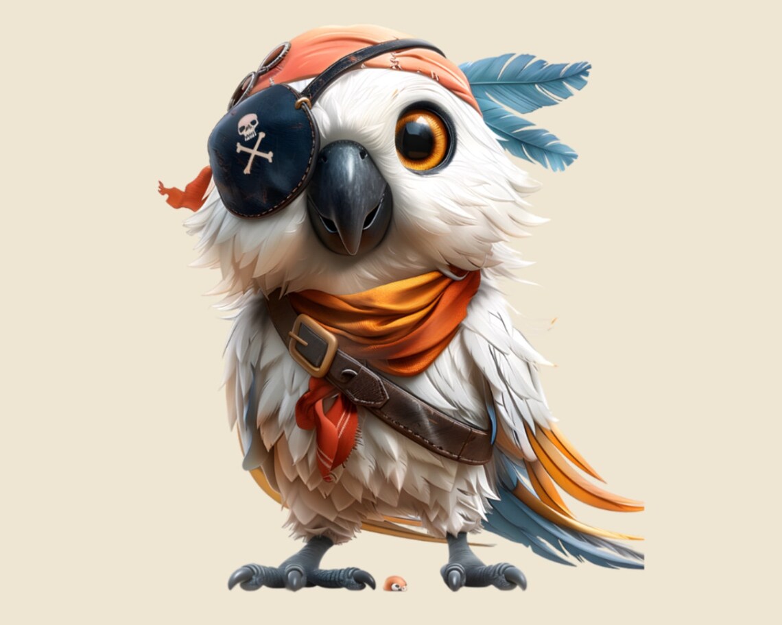 Pirate Parrot Clipart Macaw Clipart Cockatoo Clipart Parrot Vector SVG ...