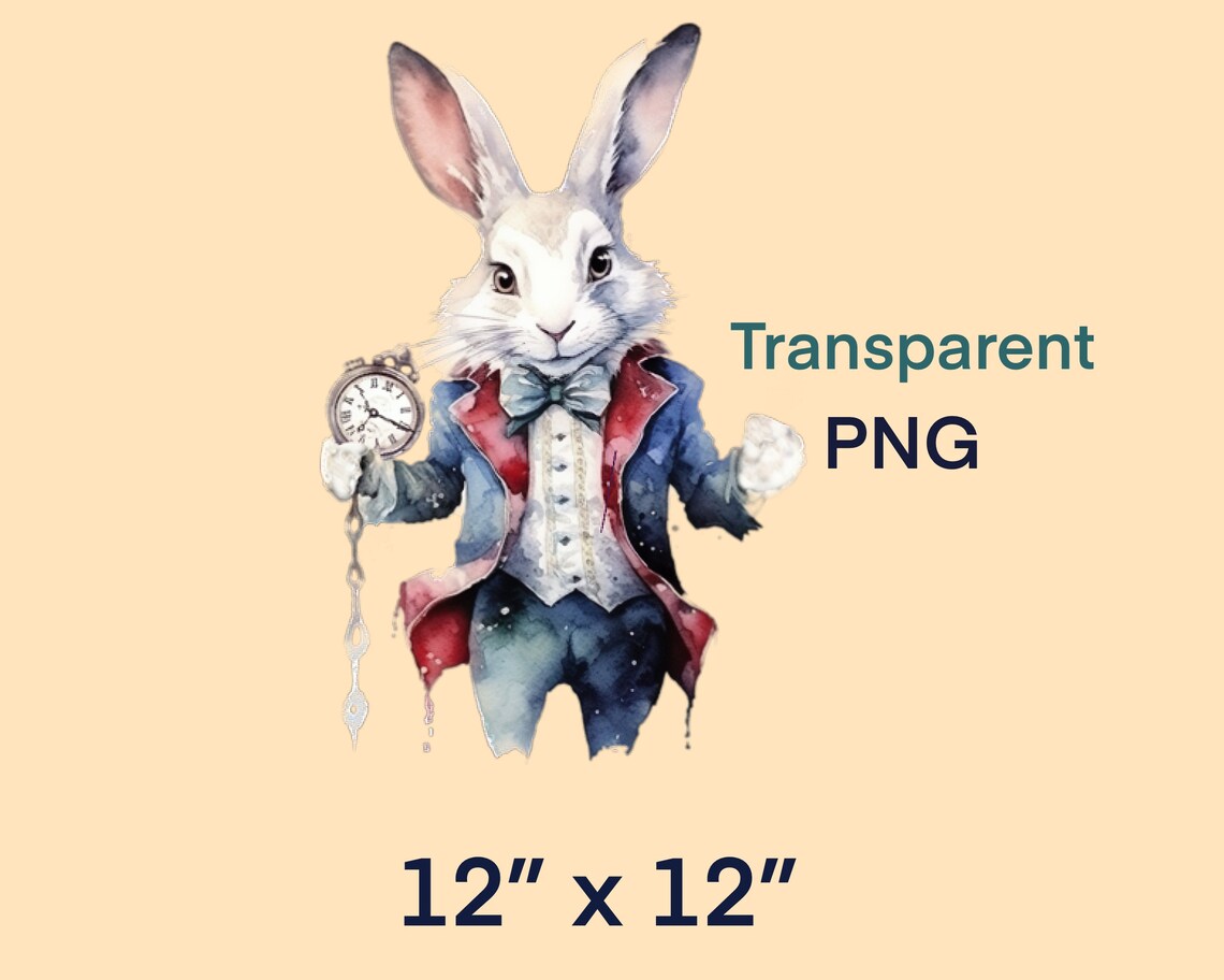 PNG, SVG White Rabbit, Vtuber Asset, Alice in Wonderland, All on ...