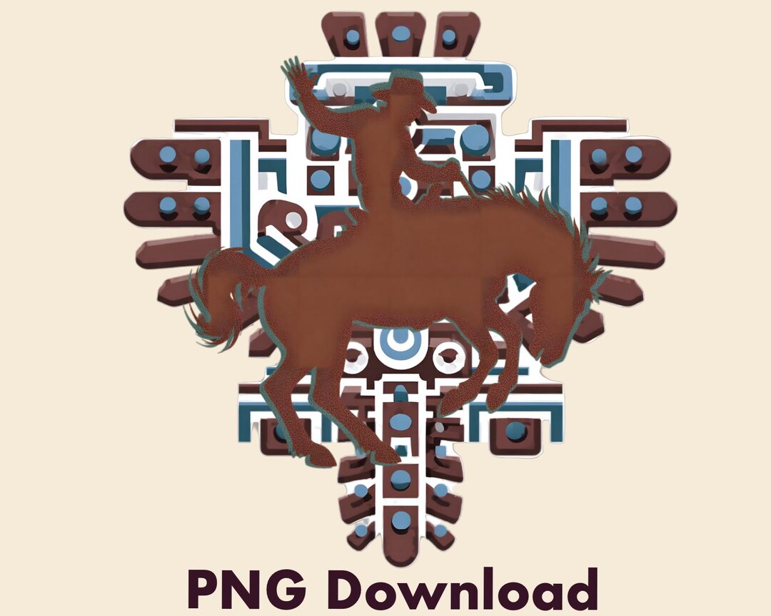 Rodeo Cowboy Aztec Design: Bronc SVG, PNG, Sublimation, DTF (digital ...