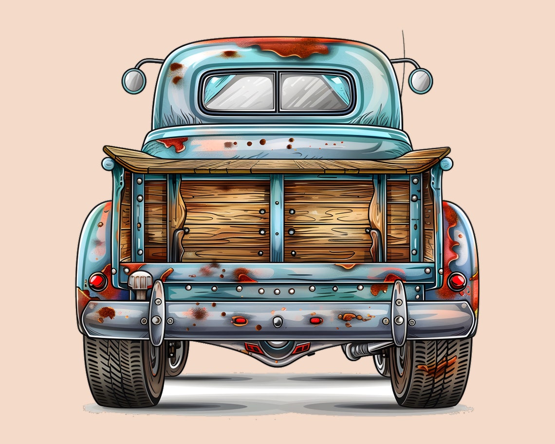 Old Pickup Truck Clipart Vintage Truck PNG Overlay Pumpkins Clip Art ...