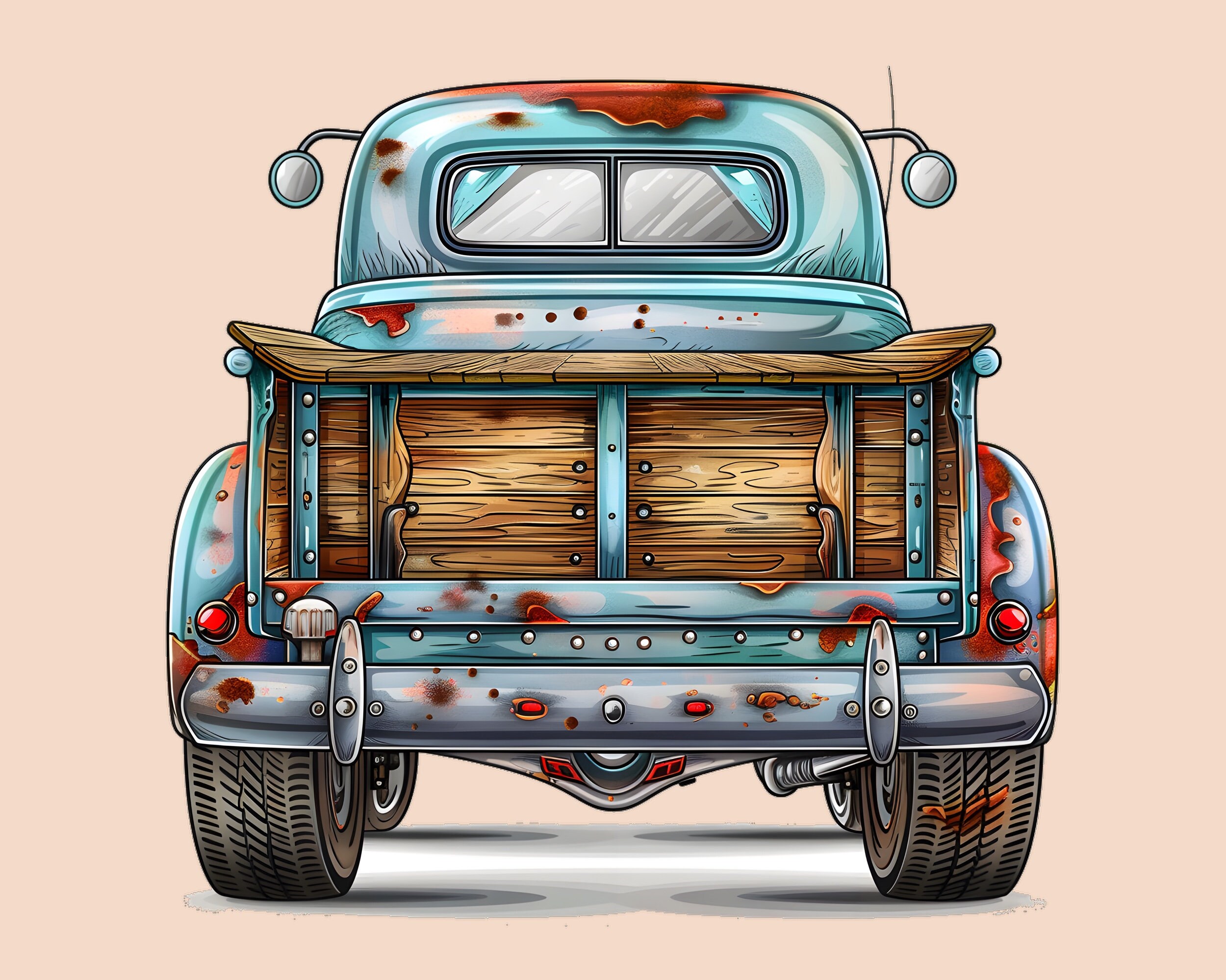 Old Pickup Truck Clipart Vintage Truck PNG Overlay Pumpkins Clip Art ...