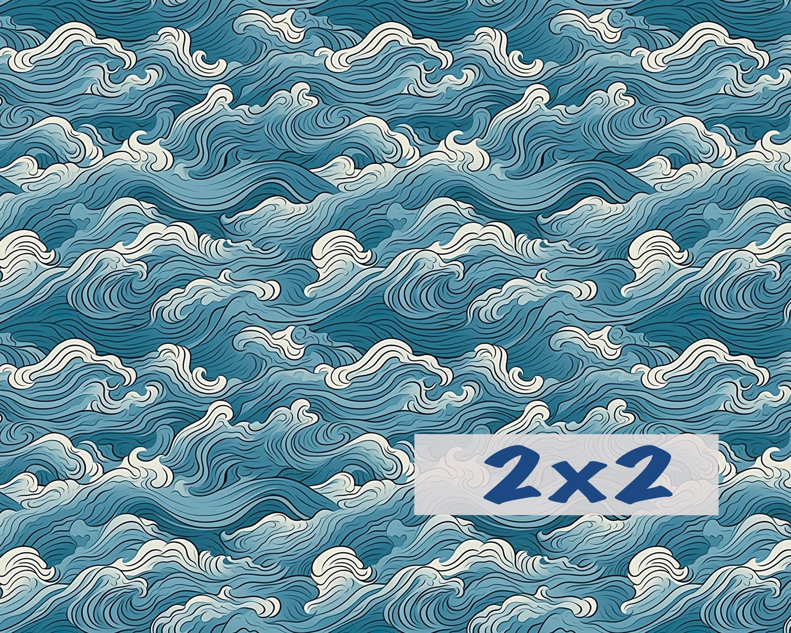 Ocean Waves Background Seamless Repeating Pattern, Digital Paper ...