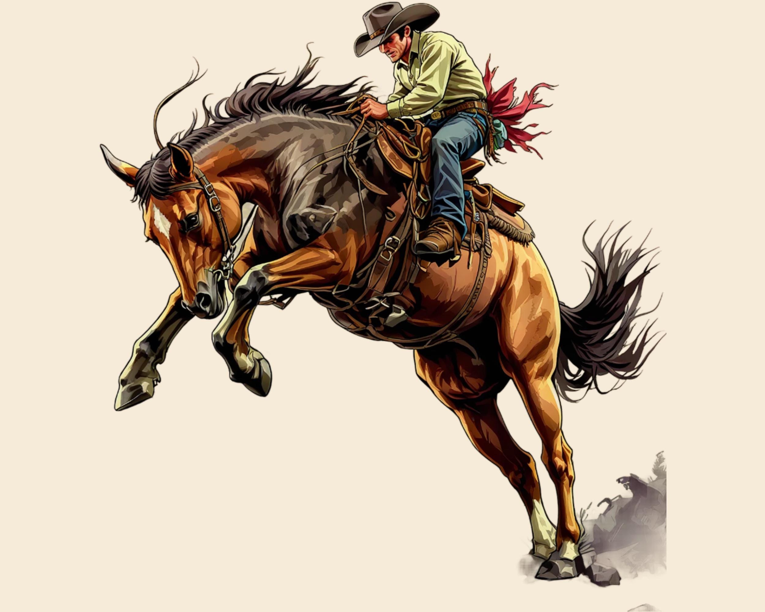 Rodeo Clipart Cowboy Clip Art Barrel Racing PNG Bucking Horse Image ...