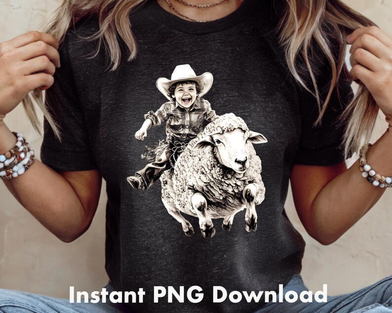 Kids Rodeo Event PNG Sublimation Design Mutton Busting Vector Clipart ...